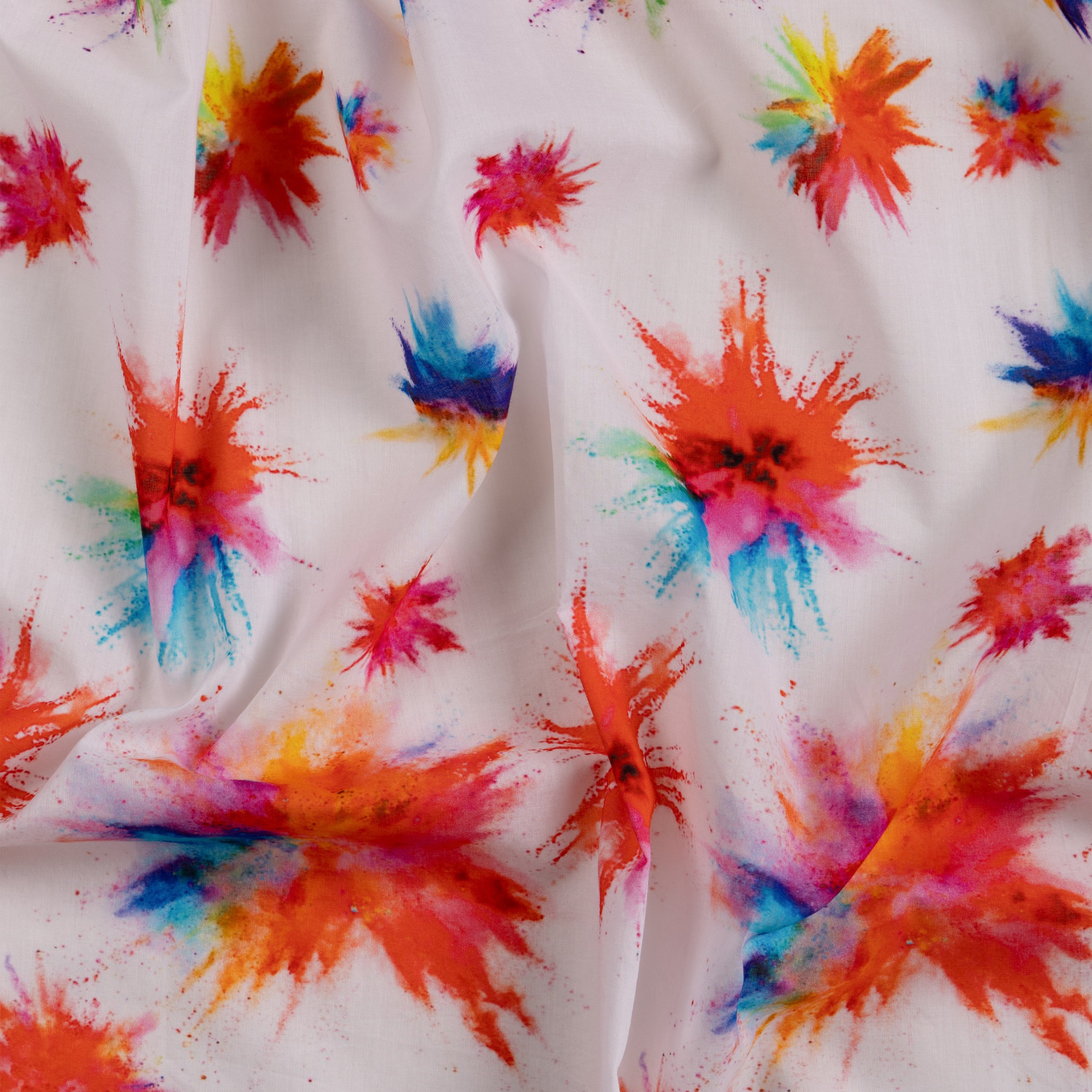 Cotton Malmal Fabric | Holi print | Colour Splash – Tura Turi