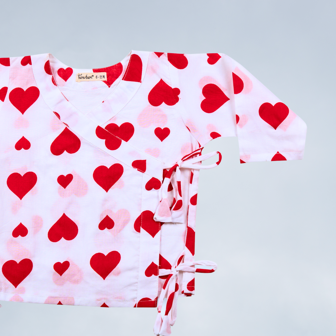 Tura Turi | Baby Cotton Muslin, Malmal Jhabla | heart | Newborn sizes